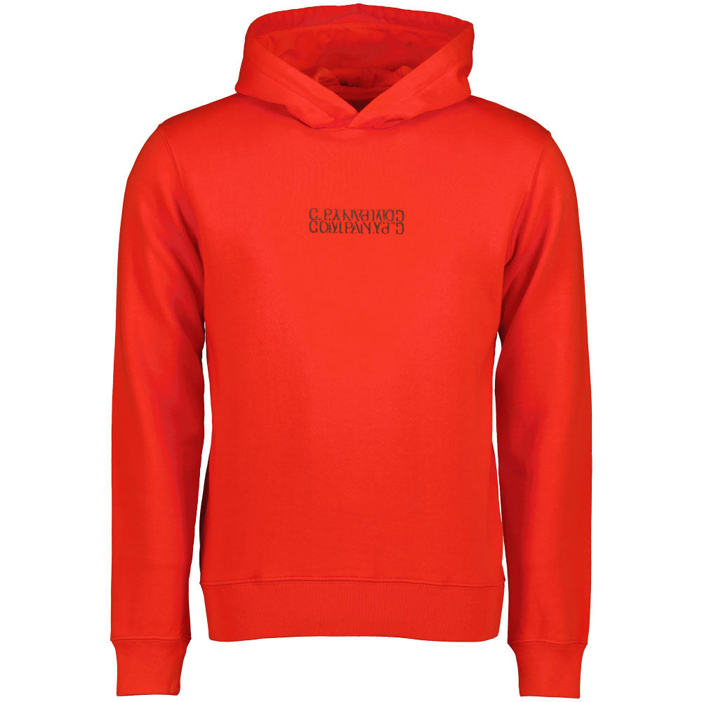 C.P. Company UnderSixteen | Junior Reverse Logo Hooded Sweatshirt - Fiery Red