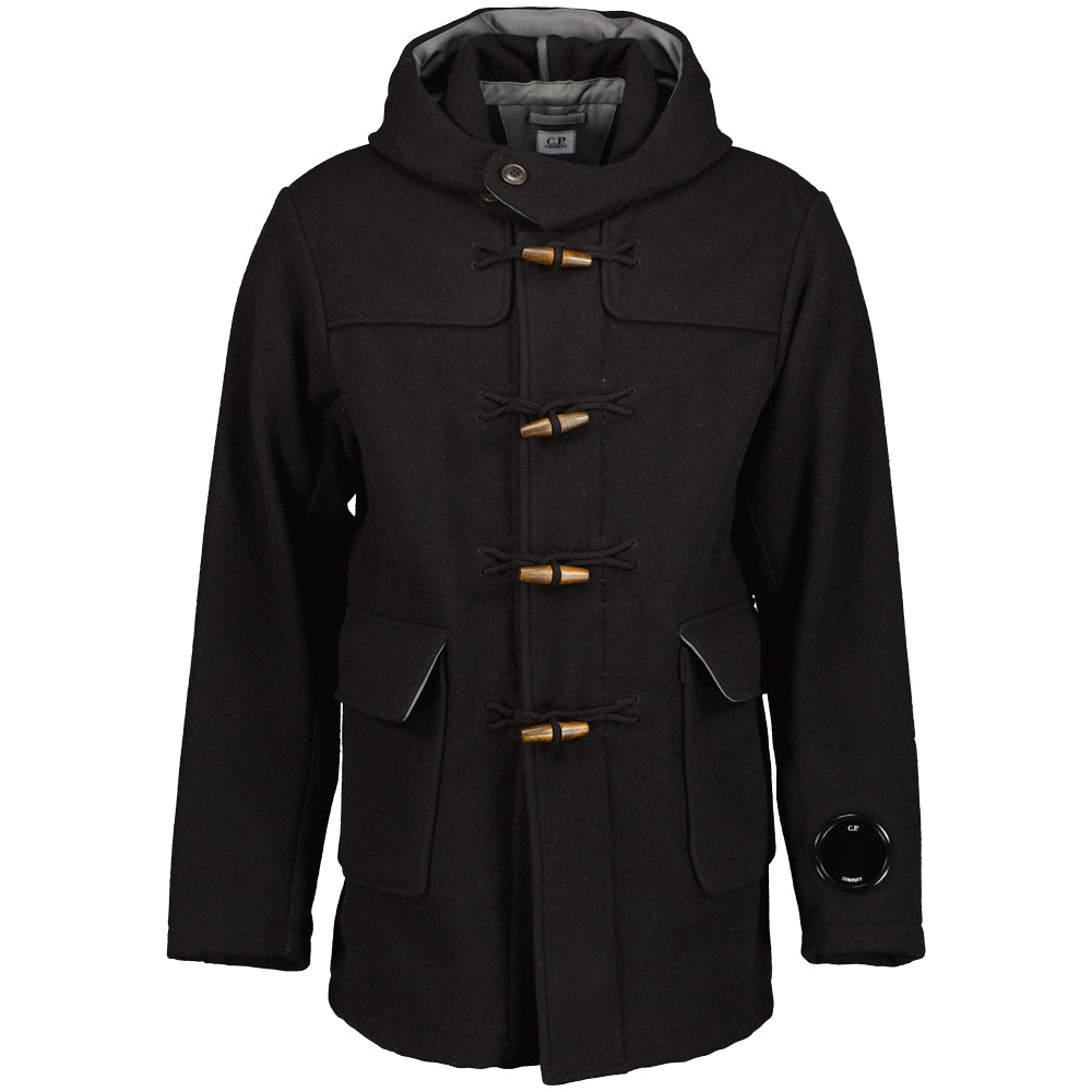 C.P. Company | Hooded Watchviewer Duffel Coat - Black