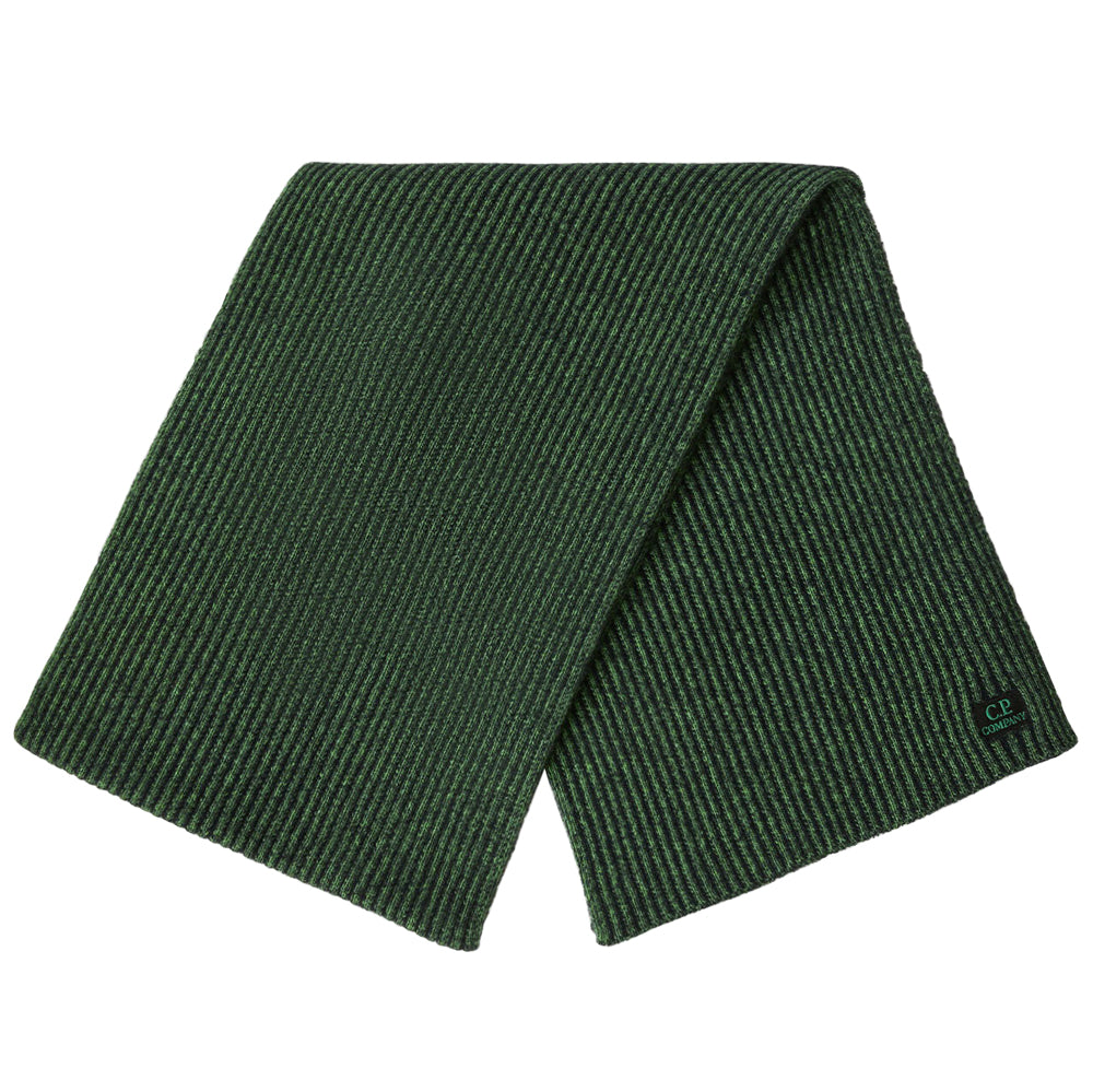 C.P. Company | Fleece Knit Logo Scarf - Classic Green