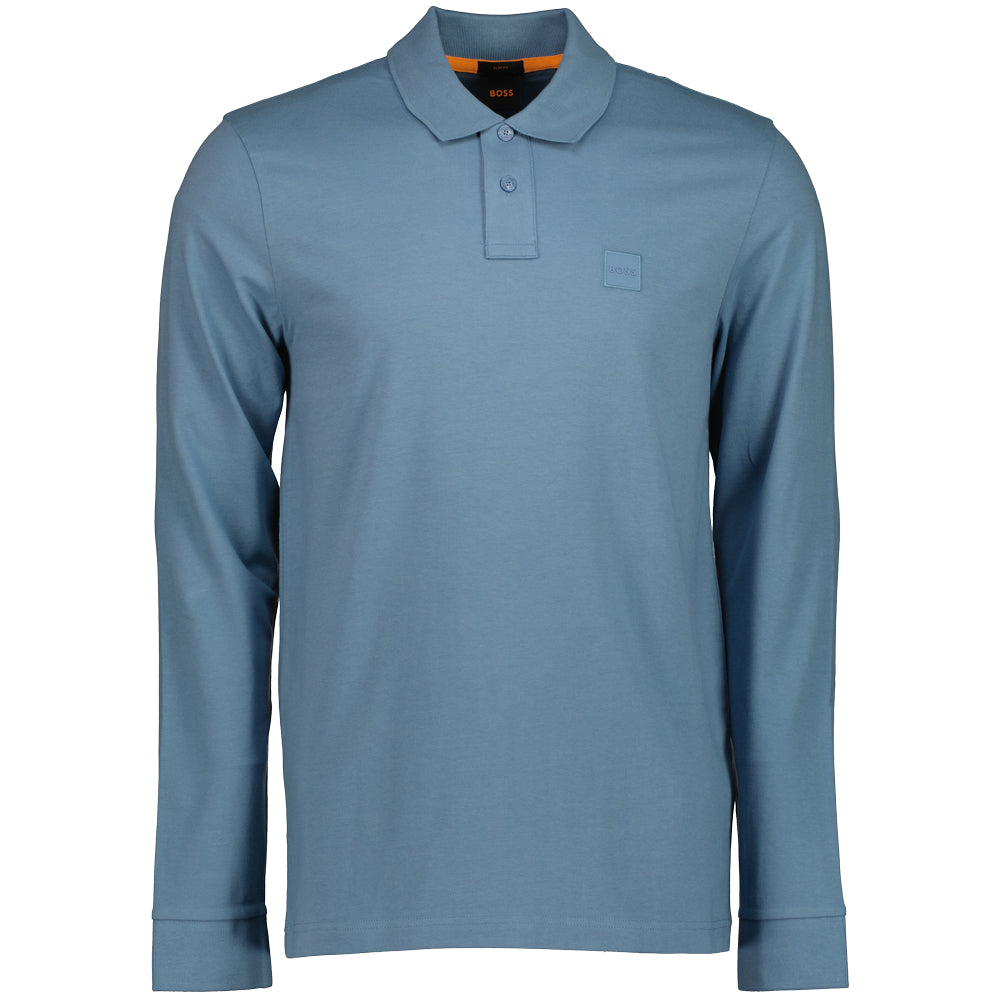 Hugo Boss | Passerby Long Sleeve Logo Patch Polo - Pastel Blue