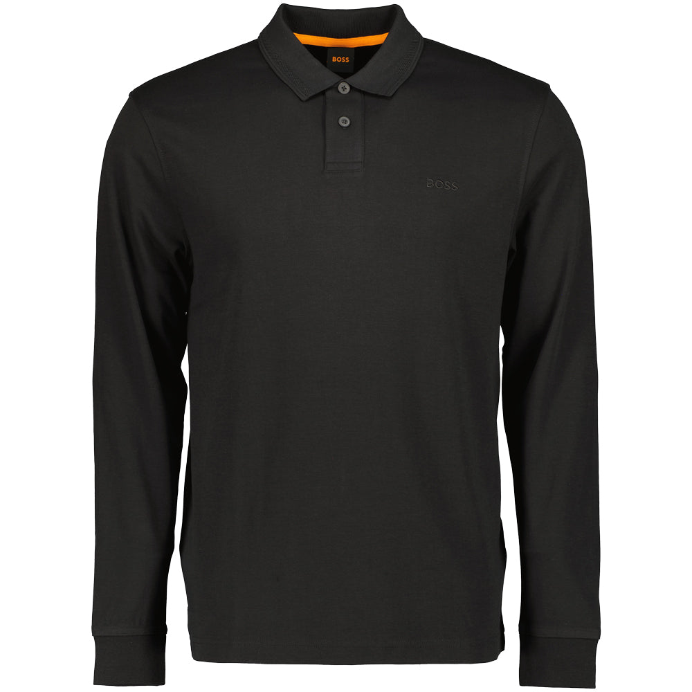 Hugo Boss | PE Interlock Long Sleeve Logo Patch Polo - Black
