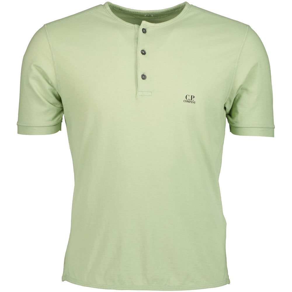 C.P. Company | C.P. Button Up Logo Print T-Shirt - Tea