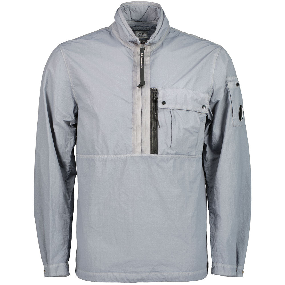 C.P. Company | Flatt Nylon Half Zip Lens Overshirt - Moon Mist