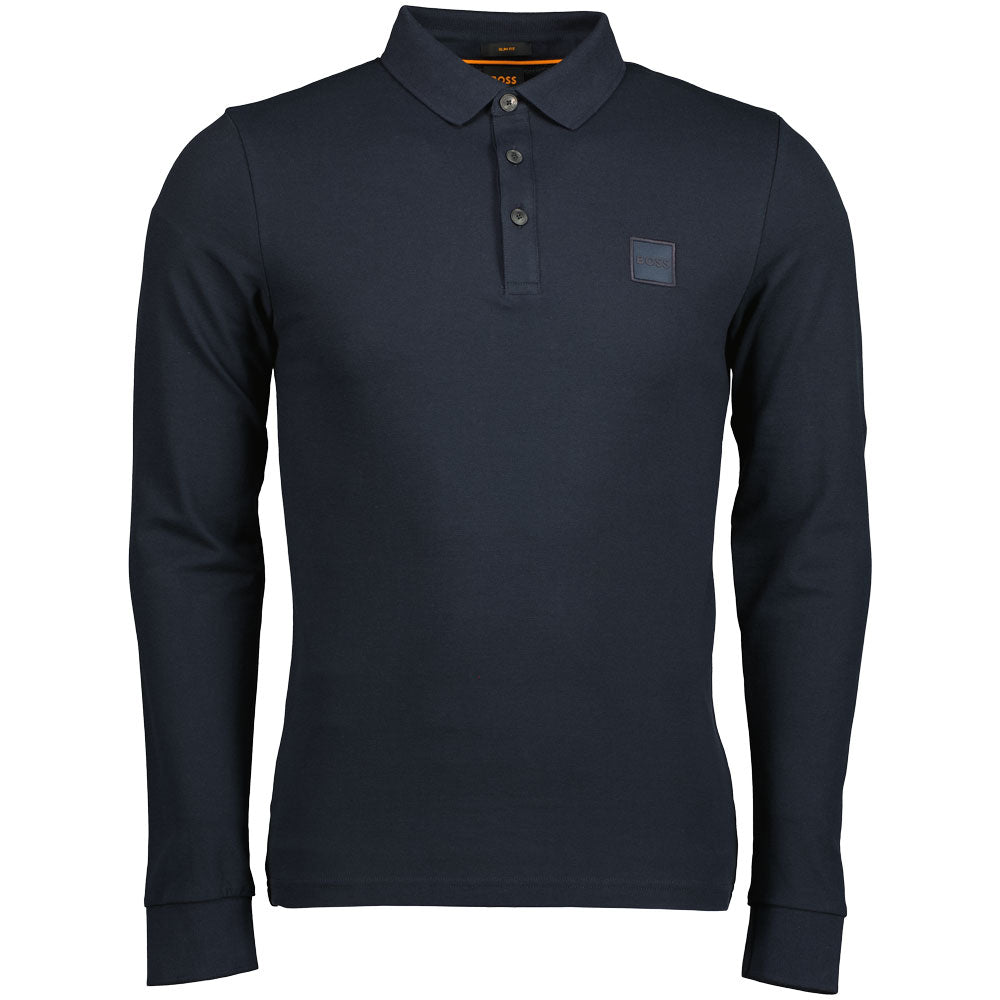 Hugo Boss | Long Sleeve Logo Patch Polo - Navy